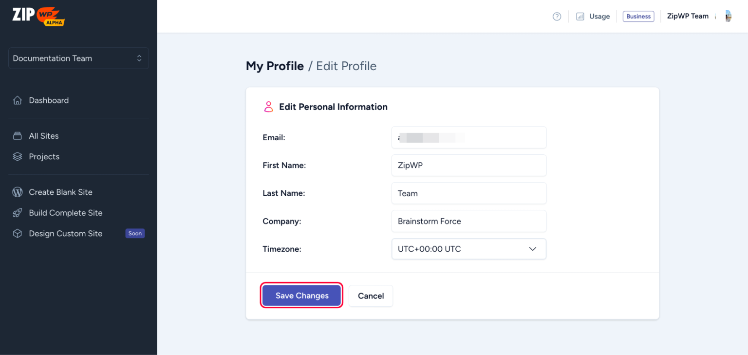 How To Update Profile Details? » ZipWP